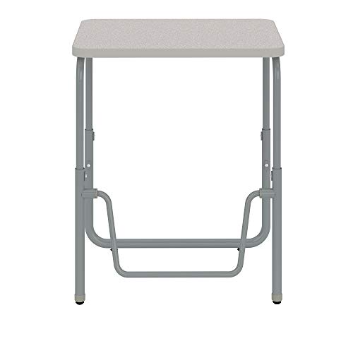 Safco Products AlphaBetter 2.0 Height – Adjustable Student Desk with Swinging Footrest Bar, Sit to Stand, 22"-30", Pebble Gray