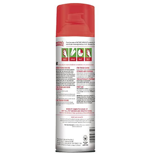 Nature's Miracle Advanced Stain and Odor Eliminator Foam Cat 17.5 Ounces, for Severe Cat Messes, Aerosol