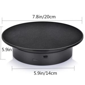 Motorized Rotating Display Stand Automatic Revolving Platform ideal for 360 Degree Images, Product Display, Cake Display Photography Turntable for Product (Black)