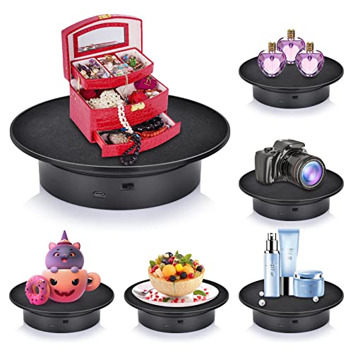 Motorized Rotating Display Stand Automatic Revolving Platform ideal for 360 Degree Images, Product Display, Cake Display Photography Turntable for Product (Black)