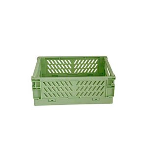 Mini Collapsible Storage Crates/Stackable Storage Container Basket, Folding Plastic Storage Box Foldable Plastic Storage Case Desktop Carrying Basket 4#Mini Pink