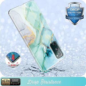 luolnh Galaxy S20 FE Case,Samsung Galaxy S20 FE Marble Case,Brilliant Cute Design Shockproof Flexible Soft Silicone Rubber TPU Bumper Cover Skin Phone Case for Samsung S20 FE -Abstract Mint