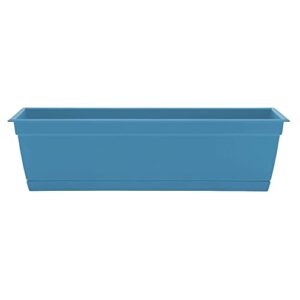 bloem dayton window box planter 24" blue (daywb2471)