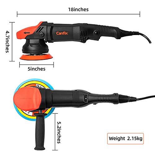 Canfix Dual Action Orbital Car Polisher with 5" and 6" Pads