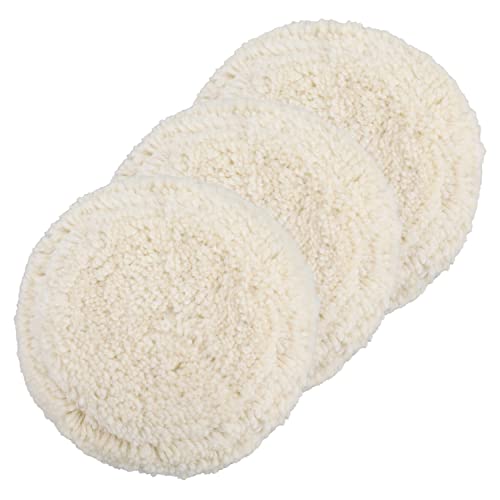 Amazon Basics Wool Buffing Pad for Compound Cutting and Polishing - 8-Inch, 3-Pack