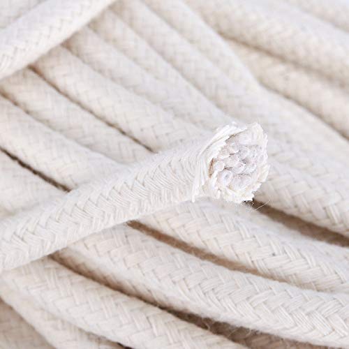 Natural Cotton Rope, ZEONHAK 1/4 Inch x 328 Feet White Clothesline Rope, All Purpose Braided Cord for Clothes Hanger Garden Flower Plant DIY Decoration