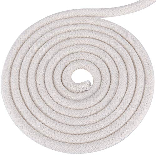 Natural Cotton Rope, ZEONHAK 1/4 Inch x 328 Feet White Clothesline Rope, All Purpose Braided Cord for Clothes Hanger Garden Flower Plant DIY Decoration