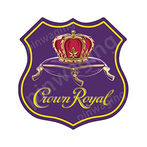 Modern Tin Sign Crown Whiskey Purple Sign -Shield Metal Sign -Home Beer Bar Cafe Game Room Garage Wall Sign -11.8x11.8 inches Weatherability Gift