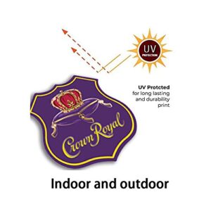 Modern Tin Sign Crown Whiskey Purple Sign -Shield Metal Sign -Home Beer Bar Cafe Game Room Garage Wall Sign -11.8x11.8 inches Weatherability Gift