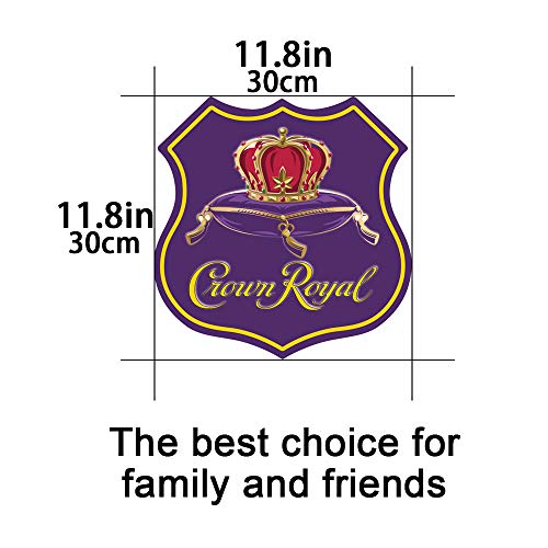 Modern Tin Sign Crown Whiskey Purple Sign -Shield Metal Sign -Home Beer Bar Cafe Game Room Garage Wall Sign -11.8x11.8 inches Weatherability Gift