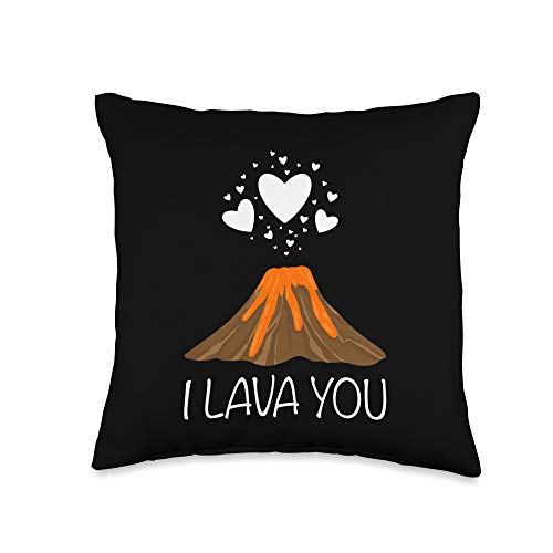 I Lava You Valentine's Day Valentines Gift Shop I Lava You Valentine's Day Anniversary Outfit I Volcano Love Throw Pillow, 16x16, Multicolor