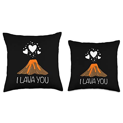 I Lava You Valentine's Day Valentines Gift Shop I Lava You Valentine's Day Anniversary Outfit I Volcano Love Throw Pillow, 16x16, Multicolor