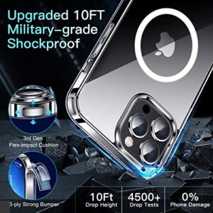 CASEKOO Magnetic Crystal Clear for iPhone 12 & 12 Pro Case [No.1 Strong Magnets][Never Yellow][MIL-Grade Drop Tested] Compatible with MagSafe Protective Slim Cover 6.1''2020-Clear