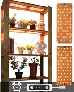 aplant grow light, 20w ultra-thin led grow lights for indoor plants full spectrum, 6/10/12h timer plant light, 132 leds under cabinet plant growing lamp strip for seedlings, veg, flowers (2pcs)