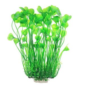 jih aquarium plastic plants tall 16 inch, large artificial plants decoration ornament for fish tank (green)