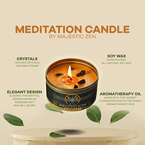 Scented Crystal Candles for Women Gift Set - Aromatherapy Candles with Crystals Inside - Meditation Candles - Clean and Slow Healing Candles - Fancy Candles for Birthday or Any Occasion - 4 Pack