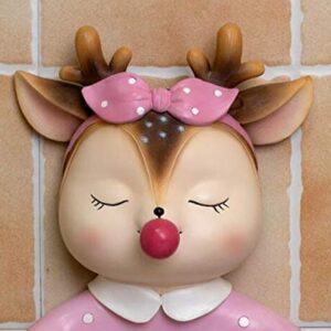 SHUANGJ Toilet Toilet Paper Towel Roll Paper Box Creative Cartoon Cute Sika Deer Roll Paper Hanger Wall-Mounted Free Punch Fantasy Unicorn