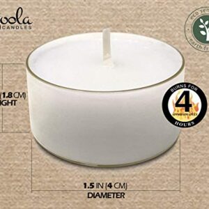 Hyoola Pure Tealight Candles - 100% Natural Candles Non Toxic - 4 Hour Vegan Tea Lights Candles in Clear Cup - 60 Pack