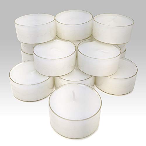 Hyoola Pure Tealight Candles - 100% Natural Candles Non Toxic - 4 Hour Vegan Tea Lights Candles in Clear Cup - 60 Pack