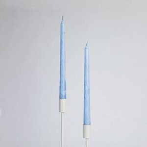 CANDWAX 10 inch Unscented Candles Set of 4 - Dripless Taper Candles Colored As Frost - Long Tapered Candles Ideal As Dinner Candles, Candle Décor and Wedding Candle - Light Blue Candlesticks