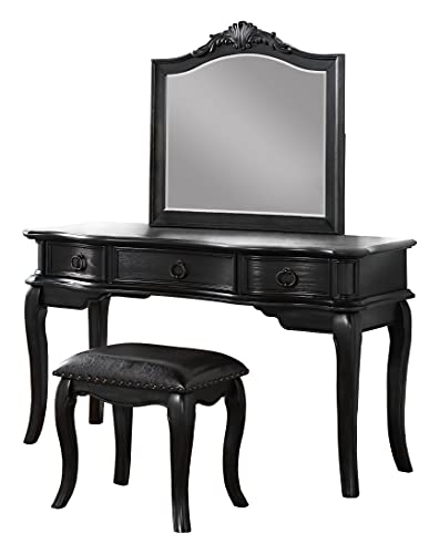 BOBKONA Retro Vanity with Stool, Black