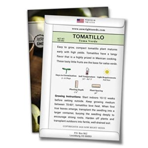 Sow Right Seeds - Toma Verde Tomatillo Seed for Planting - Non-GMO Heirloom Packet with Instructions to Plant a Home Vegetable Garden