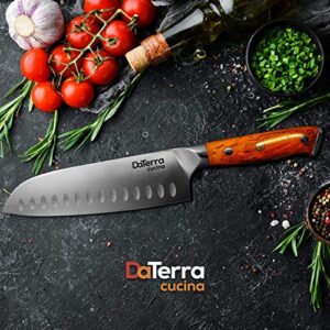 DaTerra Cucina Santoku Knife - 7 Inch | Eisenrose - Sharp German Steel - Professional Kitchen Knives