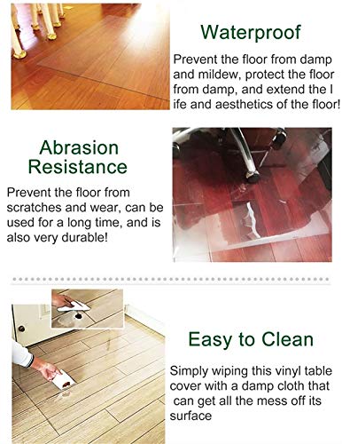 LIQI Clear Vinyl Plastic Floor Runner/Protector, Transparent Carpet Runner Protector Mat for Wooden Floors/Living Room/Hallway, Area Rugs Floor Mat (Size : 0.8x4m/2.6x13.1ft)