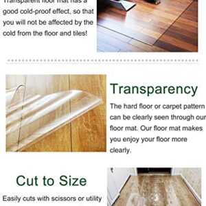 LIQI Clear Vinyl Plastic Floor Runner/Protector, Transparent Carpet Runner Protector Mat for Wooden Floors/Living Room/Hallway, Area Rugs Floor Mat (Size : 0.8x4m/2.6x13.1ft)