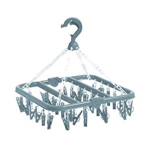 groupcow clip and drip hanger clothes hanger drying rack 32 clips (light blue)