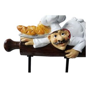 realideas Cute Bakery Decorative Chef with Bread Figurine Wall Hooks Rack Hook Hanger for Home Kitchen Restaurant Oven Gloves/Hat/Cap/Coat/Apron