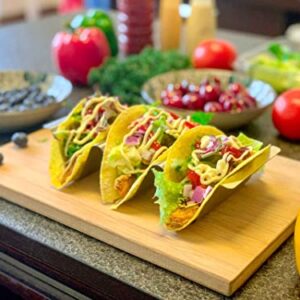 Taco Holder - Taco Stand Stainless Steel Set of 4, Dishwasher, Oven and Grill Safe, Easy to Clean and Folded Up for Compact Storage, Nacho Trays for Taco Tuesday Dinner Party