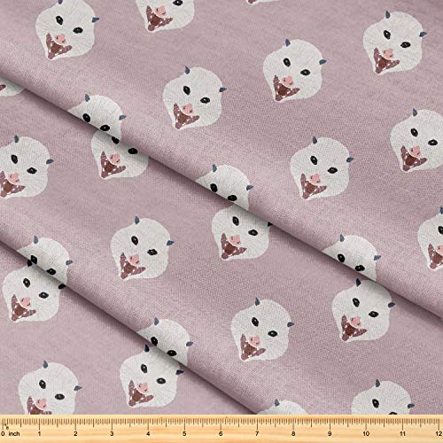 Fabric by The Yard [ 58" inches x 1 Yard ] Decorative Fabric for Sewing Quilting Apparel Crafts Home Decor Accents (Geometrical Cute Opossum Pattern)