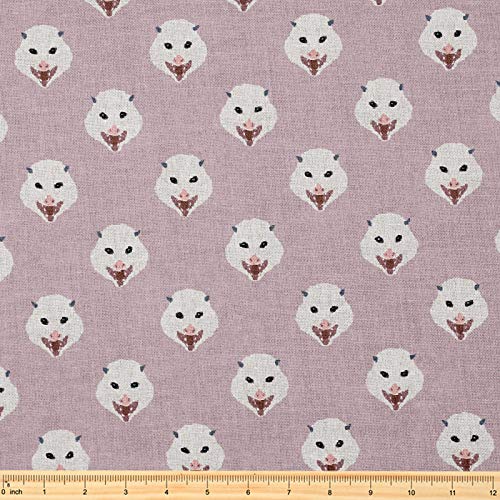 Fabric by The Yard [ 58" inches x 1 Yard ] Decorative Fabric for Sewing Quilting Apparel Crafts Home Decor Accents (Geometrical Cute Opossum Pattern)