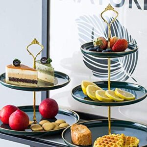 2 Sets of 3 Tier Cake Plate Stand Handle, Metal Fruit Cake Cupcake Plate Stand Handle Fitting Hardware (Sun Flower,Crown Fittings, Golden+Siver)