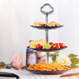 2 Sets of 3 Tier Cake Plate Stand Handle, Metal Fruit Cake Cupcake Plate Stand Handle Fitting Hardware (Sun Flower,Crown Fittings, Golden+Siver)