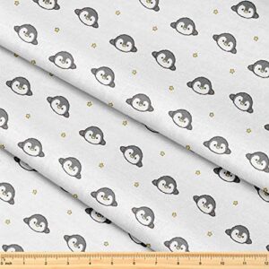 koolswitch fabric by the yard [ 58inch inches x 1 yard ] decorative fabric for sewing quilting apparel crafts home decor accents (cartoon penguin head pattern)