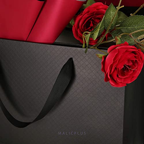 MALICPLUS 12 Extra Large Gift Bags 16x6x12 Inches, Luxury Matte Black Large Gift Bags with Handles for All Occasions (Lattice Texture Finish)