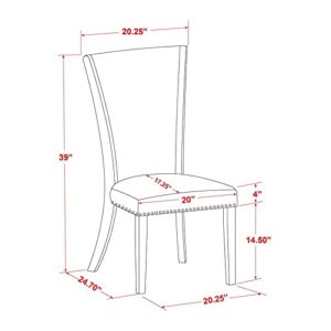 East West Furniture VEP8T04 Dining Chairs, Regular