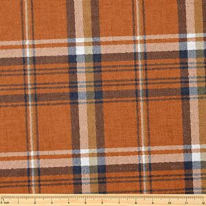 KoolSwitch Fabric by The Yard [ 58inch inches x 1 Yard ] Decorative Fabric for Sewing Quilting Apparel Crafts Home Decor Accents (Orange Check Plaid Pattern)