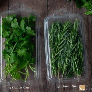 JA Kitchens 2 Ounce Large Herb Clamshell Container - Disposable - Pack of 20