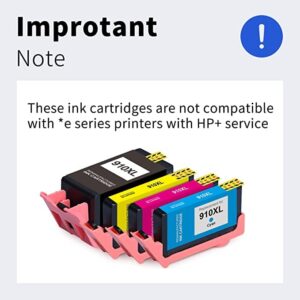 MYCARTRIDGE Remanufactured 910XL Ink Cartridge Replacement for HP 910XL 910 XL Works with OfficeJet Pro 8022 8020 8025 8028 8035 8015 8031 Printer (4-Pack)