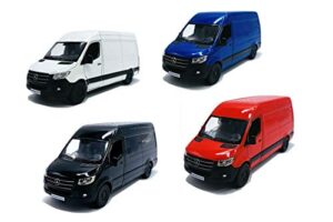 kinsmart 2019 mercedes-benz sprinter cargo van setof4 1:48 o scale die cast metal model toy car w/pullback action