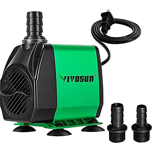 VIVOSUN 800GPH Submersible Pump & 1-Pack LCD Digital Aquarium Thermometer, Ultra Quiet Water Pump with 10ft High Lift, for Fish Tank, Pond, Aquarium, Statuary, Hydroponics