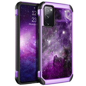 bentoben samsung s20 fe case, galaxy s20 fe case, glow in the dark dual layer hybrid hard pc soft tpu rubber rugged anti-slip shockproof protective cases for samsung galaxy s20 fe 4g/5g, nebula