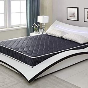 AC Pacific 6-Inch Water-Resistant Memory Foam Mattress Made in USA with Stylish Diamond-Quilted Breathable Fabric, Distributes Weight Evenly, Twin Deluxe, Navy Blue