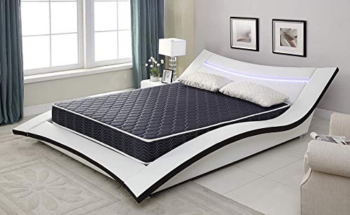 AC Pacific 6-Inch Water-Resistant Memory Foam Mattress Made in USA with Stylish Diamond-Quilted Breathable Fabric, Distributes Weight Evenly, Twin Deluxe, Navy Blue