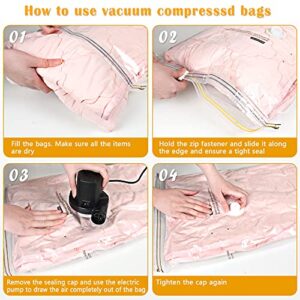 BRIAN & DANY Vacuum Storage Bags with Electric Pump, Vaccum Sealed Space Saver for clothes mattress, 12 Pack (4 Jumbo, 4Large, 4Medium)