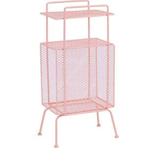 brochure stand decorative books magazines holder ,home iron art newspaper and magazine rack, nordic company culture propaganda rack, sofa floor storage book rack ( color : pink , size : 322370cm )