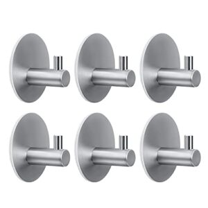 houseaid self adhesive circle towel hooks, no drilling stainless steel robe hook holder, brushed nickel (6 pack)